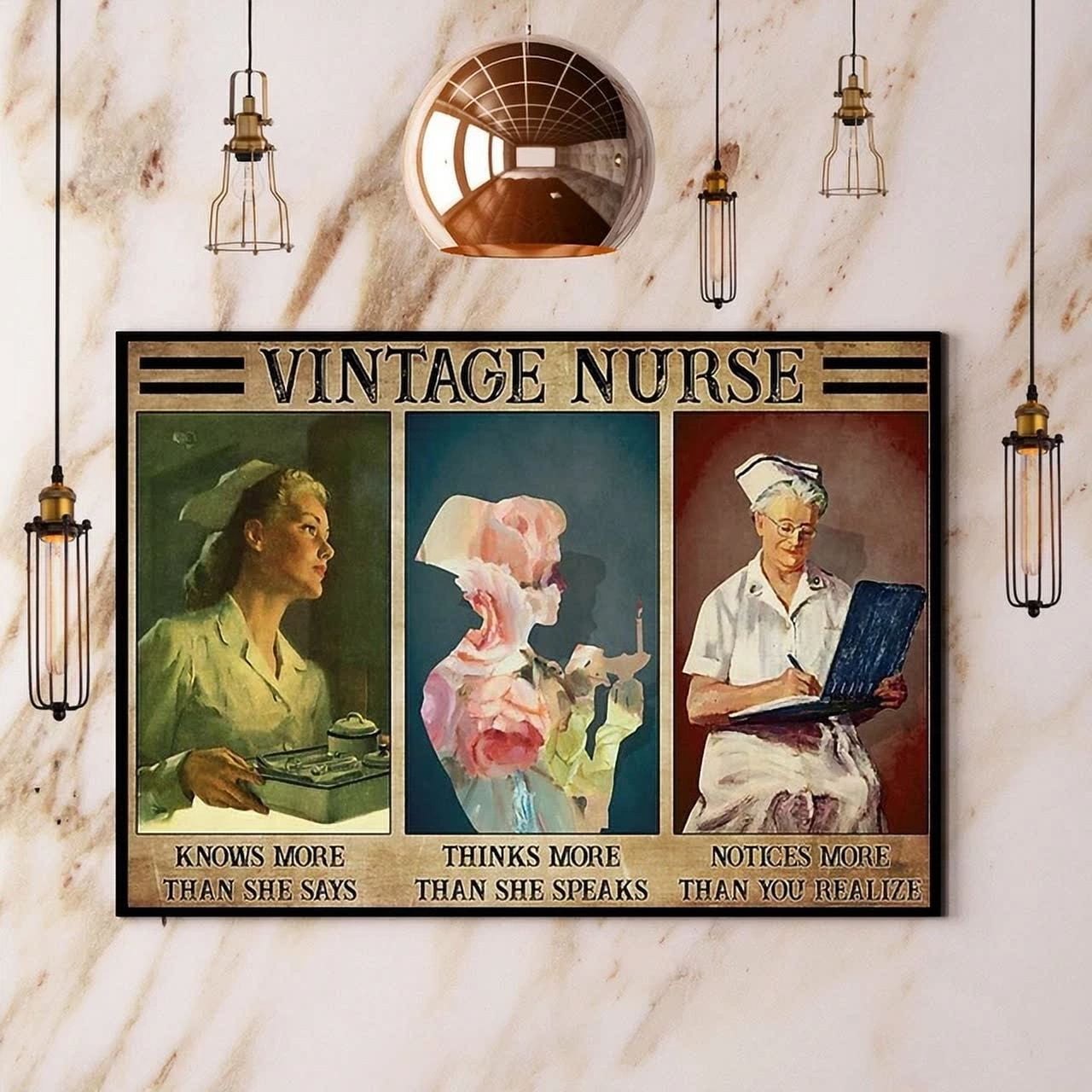 Kna Prints - Poster Vintage Nurse Knows More Than She Says Great Gift ...
