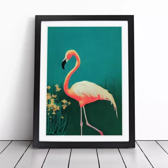 Kna Prints - Poster Walking Flamingo Picture Poster Decor Living Room ...