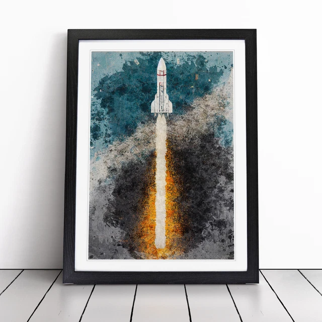 Kna Prints - Poster Watercolour Spaceship Rocket No.2 Picture Poster ...