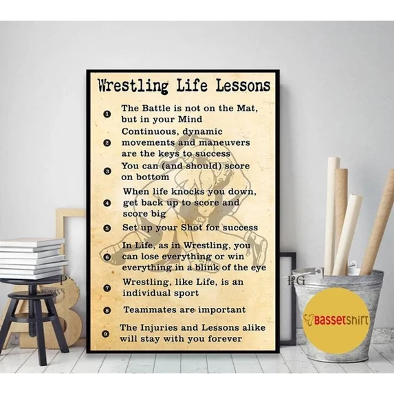 Kna Prints - Poster Wrestling Life Lessons Vertical Poster, UNFRAMED ...