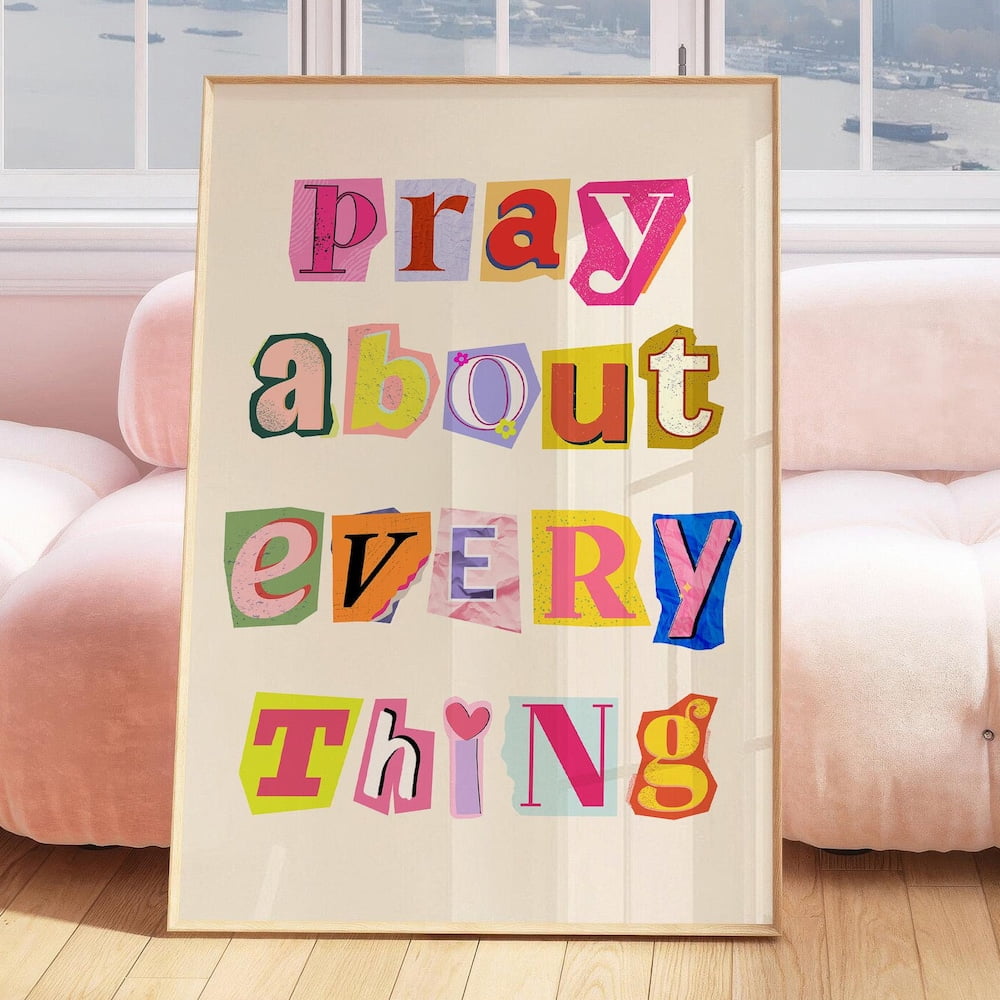 Kna Prints - Pray About Everything Wall Art Magazine Retro Christian ...