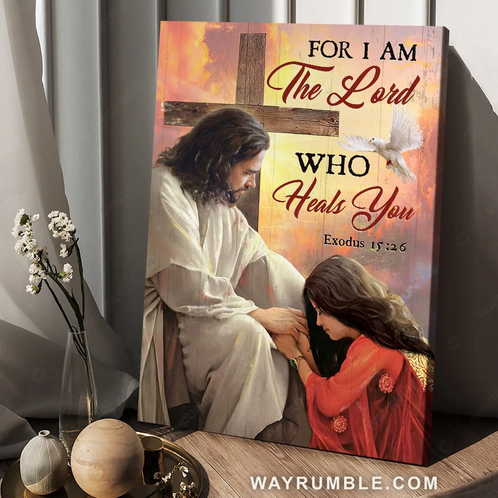 Kna Prints - Pray For Healing, Orange Sunset, Jesus Painting, For I Am ...