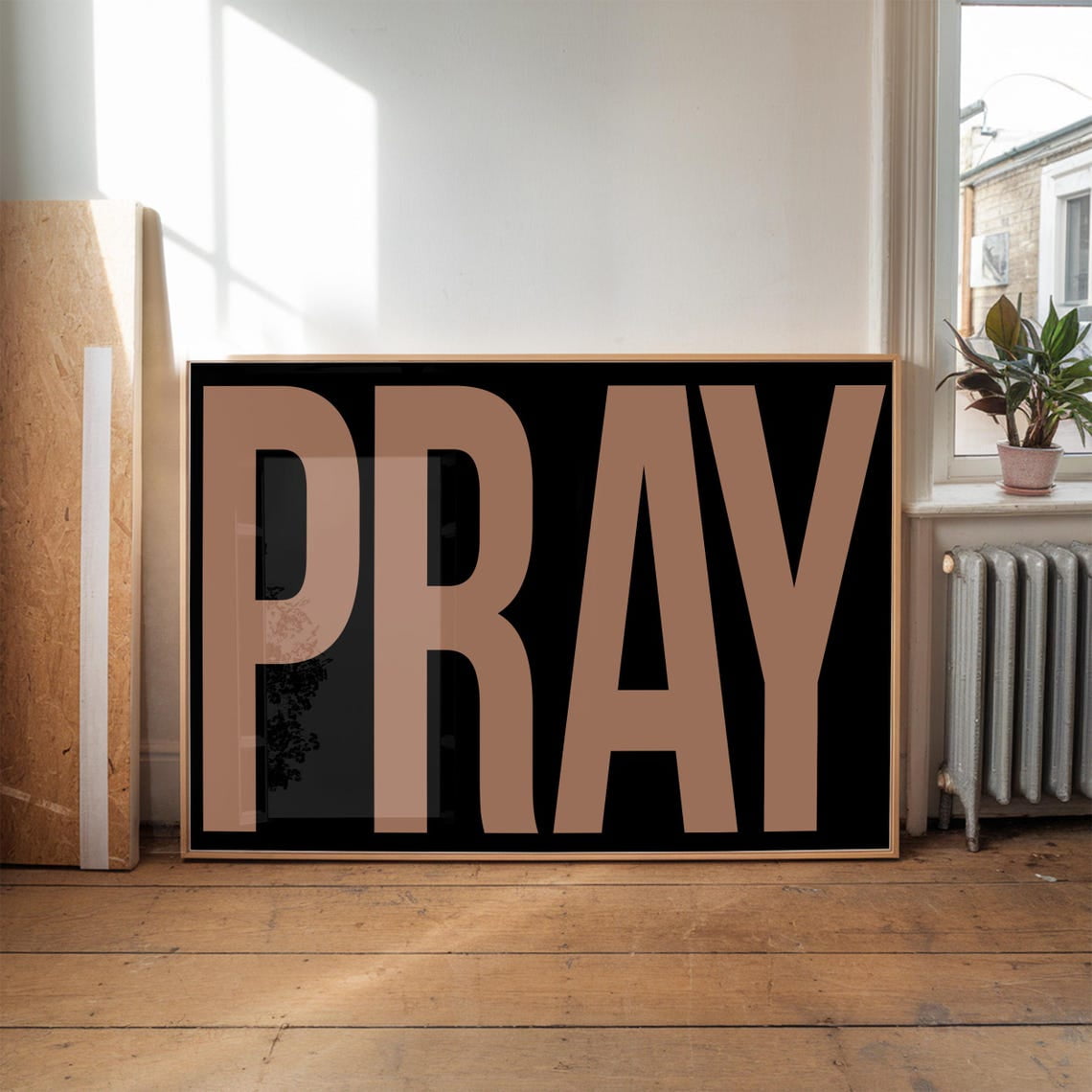 Kna Prints - Pray Print Jesus Typography Poster Trendy Christian Wall ...