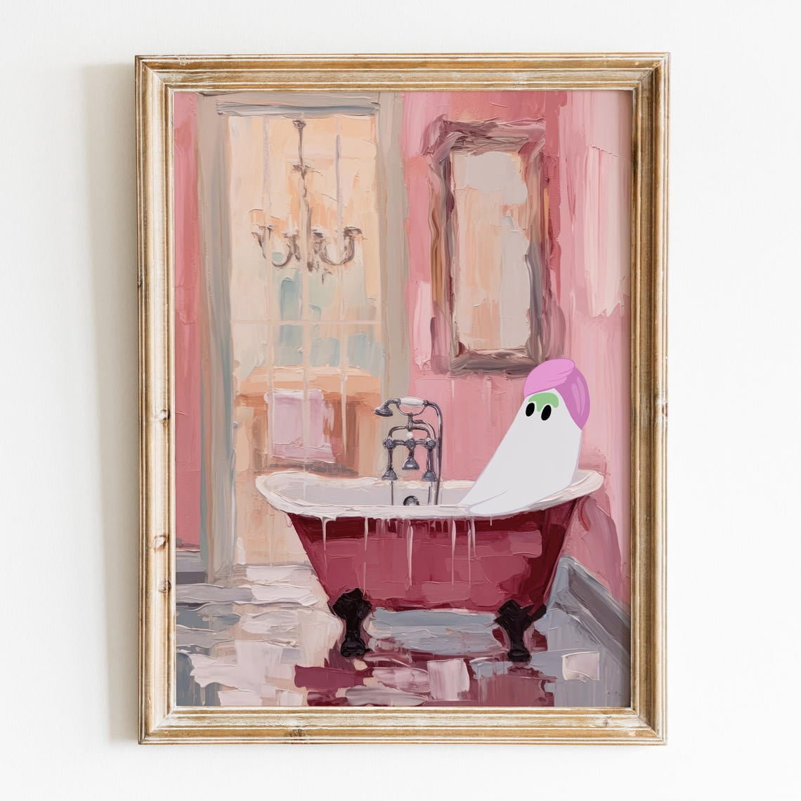 Kna Prints - Preppy Ghost In Bathroom Girly Wall Art, Preppy Decor ...