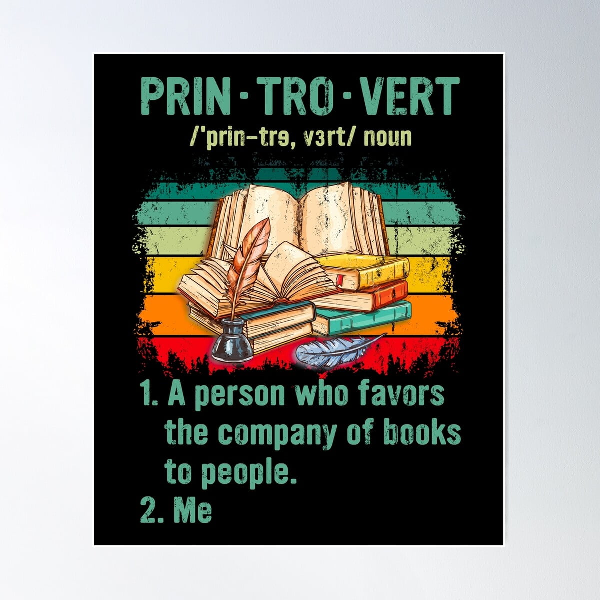 Kna Prints - Prin Tro Vert Definition Reading Book Lovers Poster ...