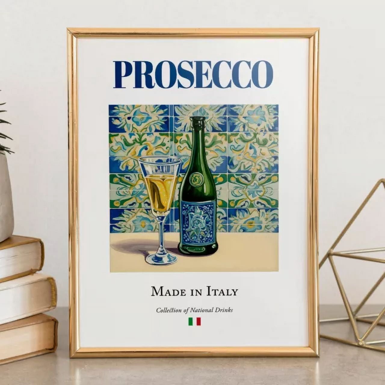 Kna Prints - Prosecco Maiolica Tile Print, Italian Sparkling Wine ...