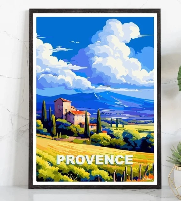 Kna Prints - Provence Travel Poster, Matte Vertical Poster For French ...