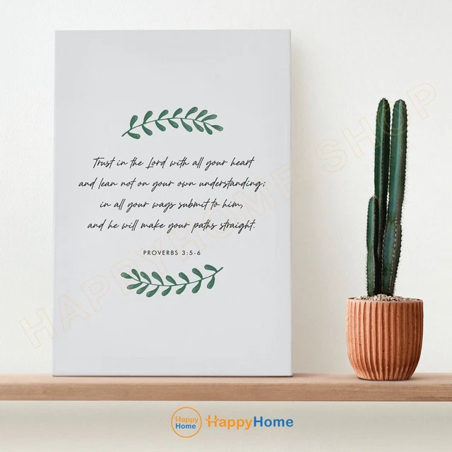 Kna Prints - Proverbs 3:5-6 Bible Verse Trust In The Lord Botanical ...