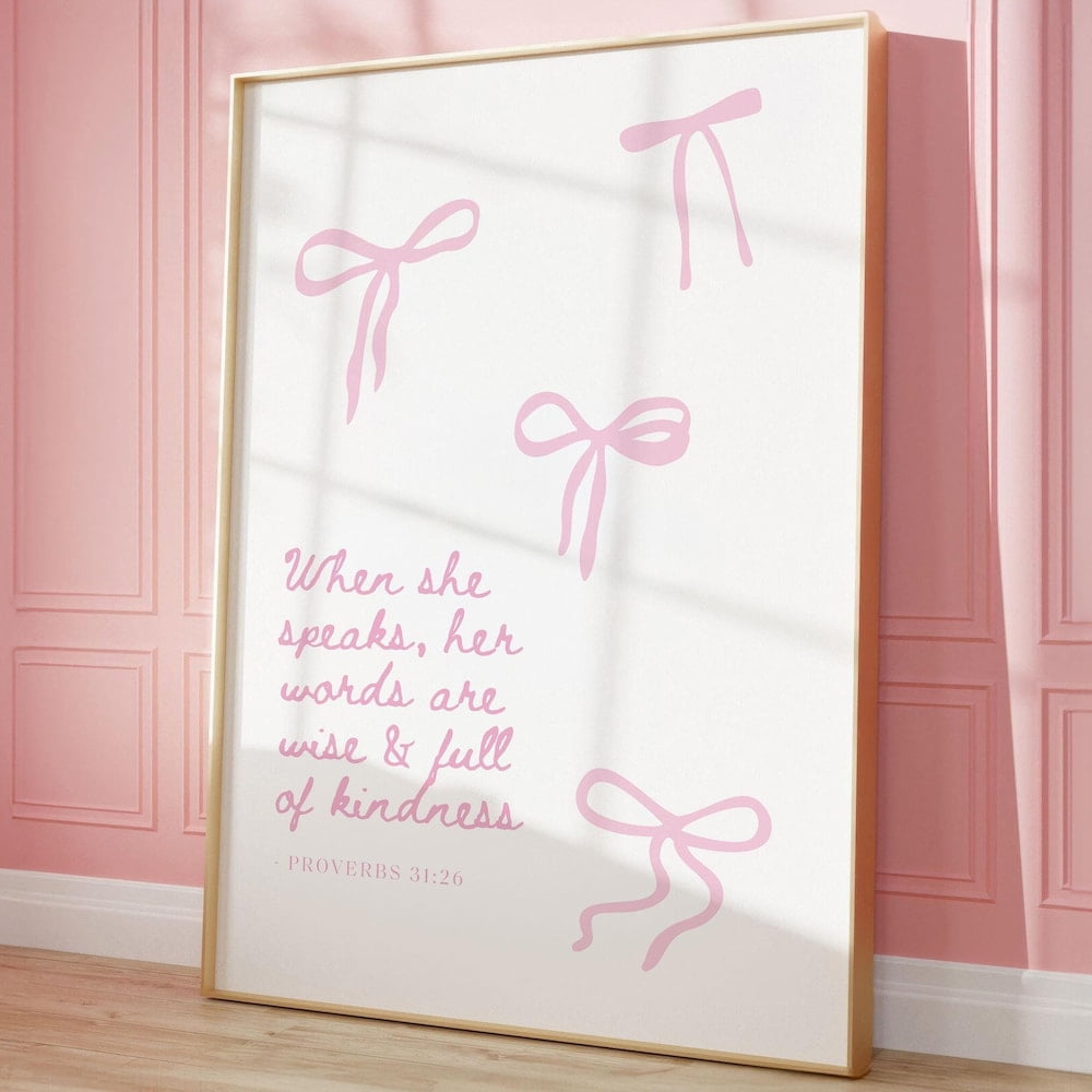 Kna Prints - Proverbs 31 Woman Wall Art Cute Coquette Wall Art ...