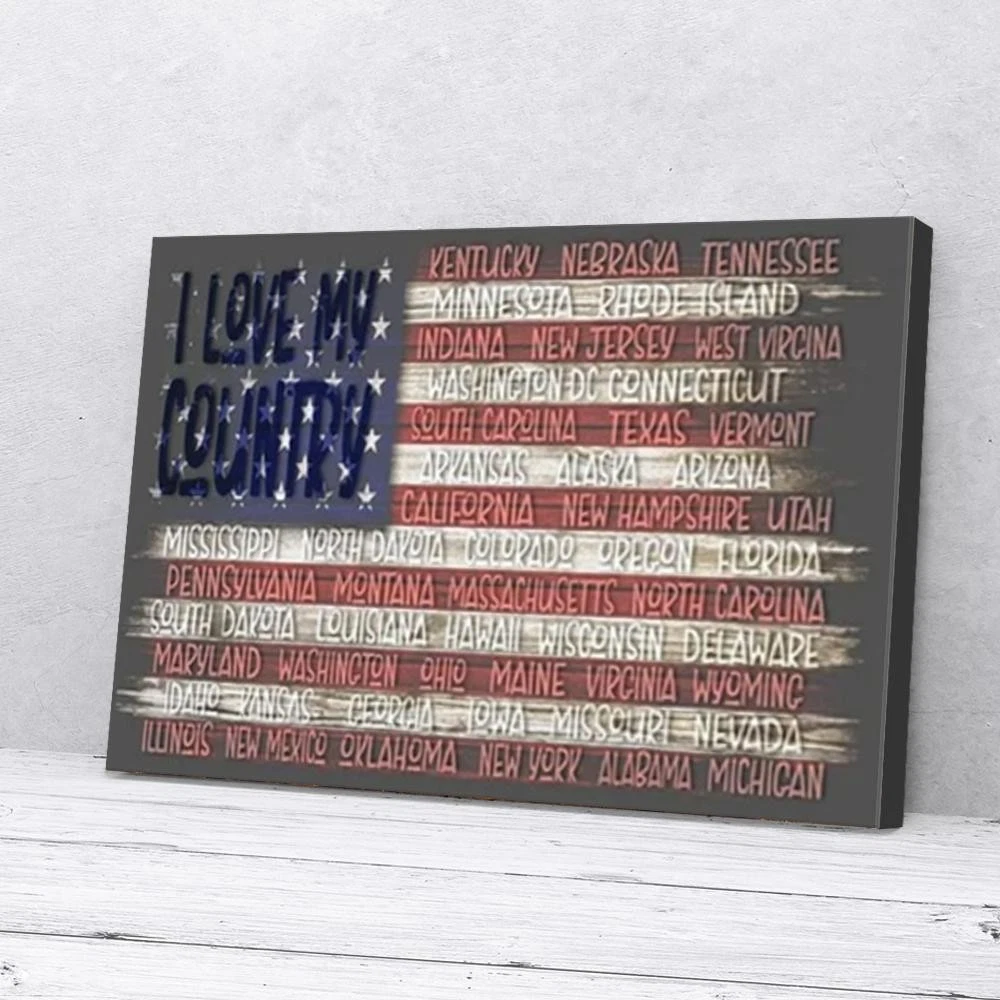 Kna Prints - Province Of United State American Flag Matte Unframed ...