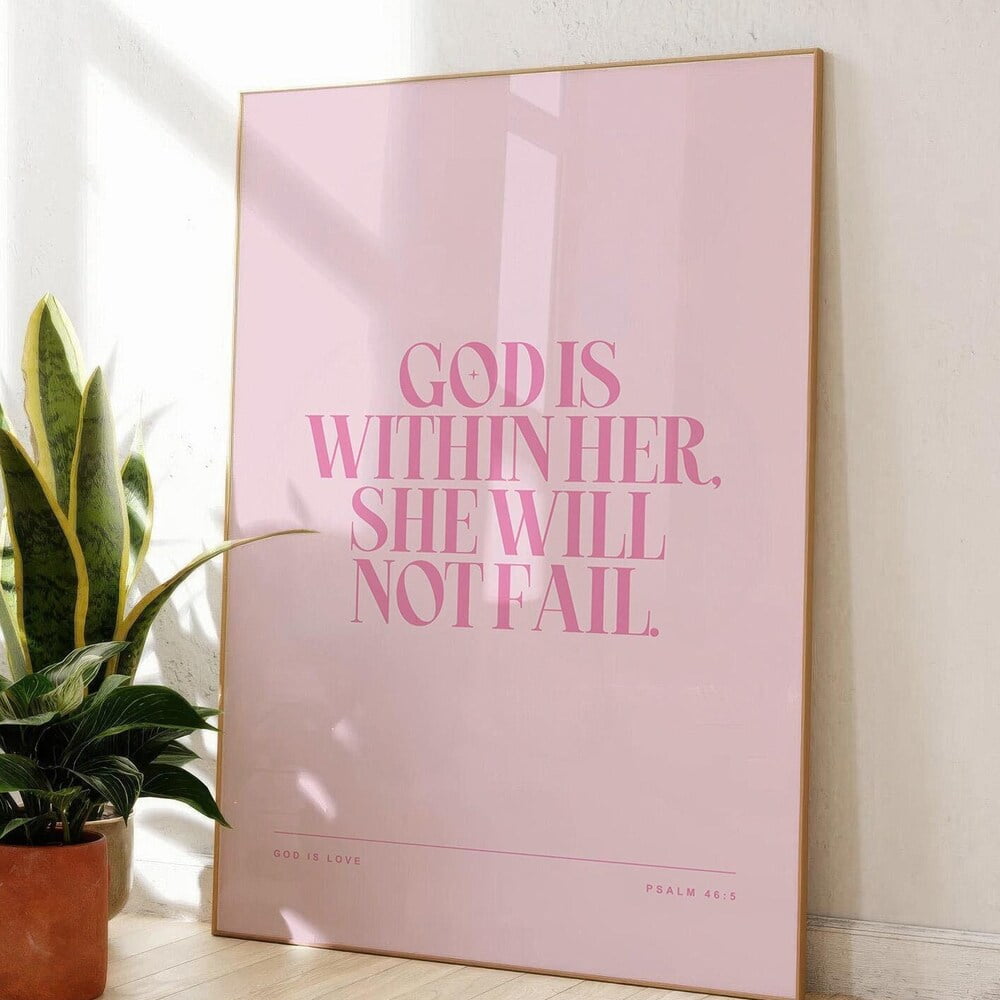 Kna Prints - Psalm 46 5 God Is Within Her She Will Not Fail Print Christian Coquette Wall Art ...