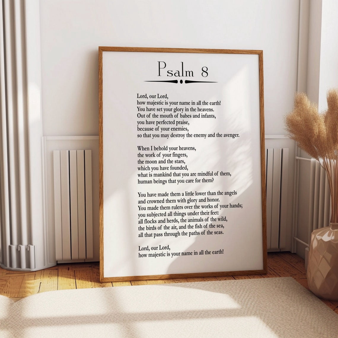 Kna Prints - Psalm 8 Print Psalm Poster Bible Poster Bible Wall Art ...