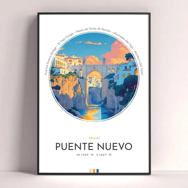 Kna Prints - Puente Nuevo Poster, Spain Travel Print, Ronda Printable ...