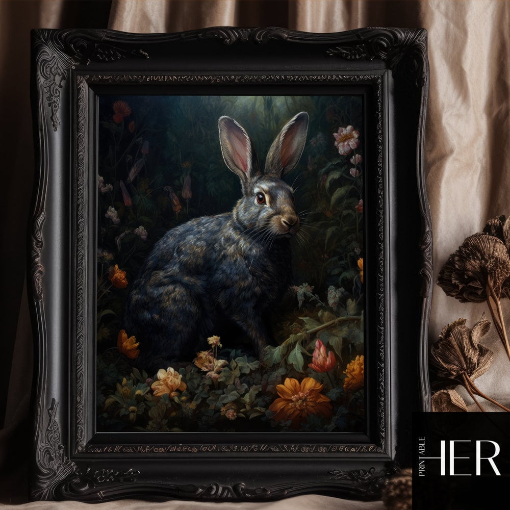 Kna Prints - Rabbit In Woods Dark Forest Core Cottagecore Academia ...