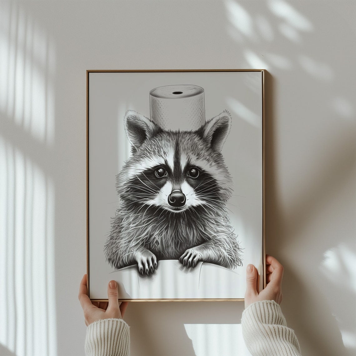 Kna Prints - Racoon Print, Racoon Gift, Animal Bathroom Poster, Racoon ...