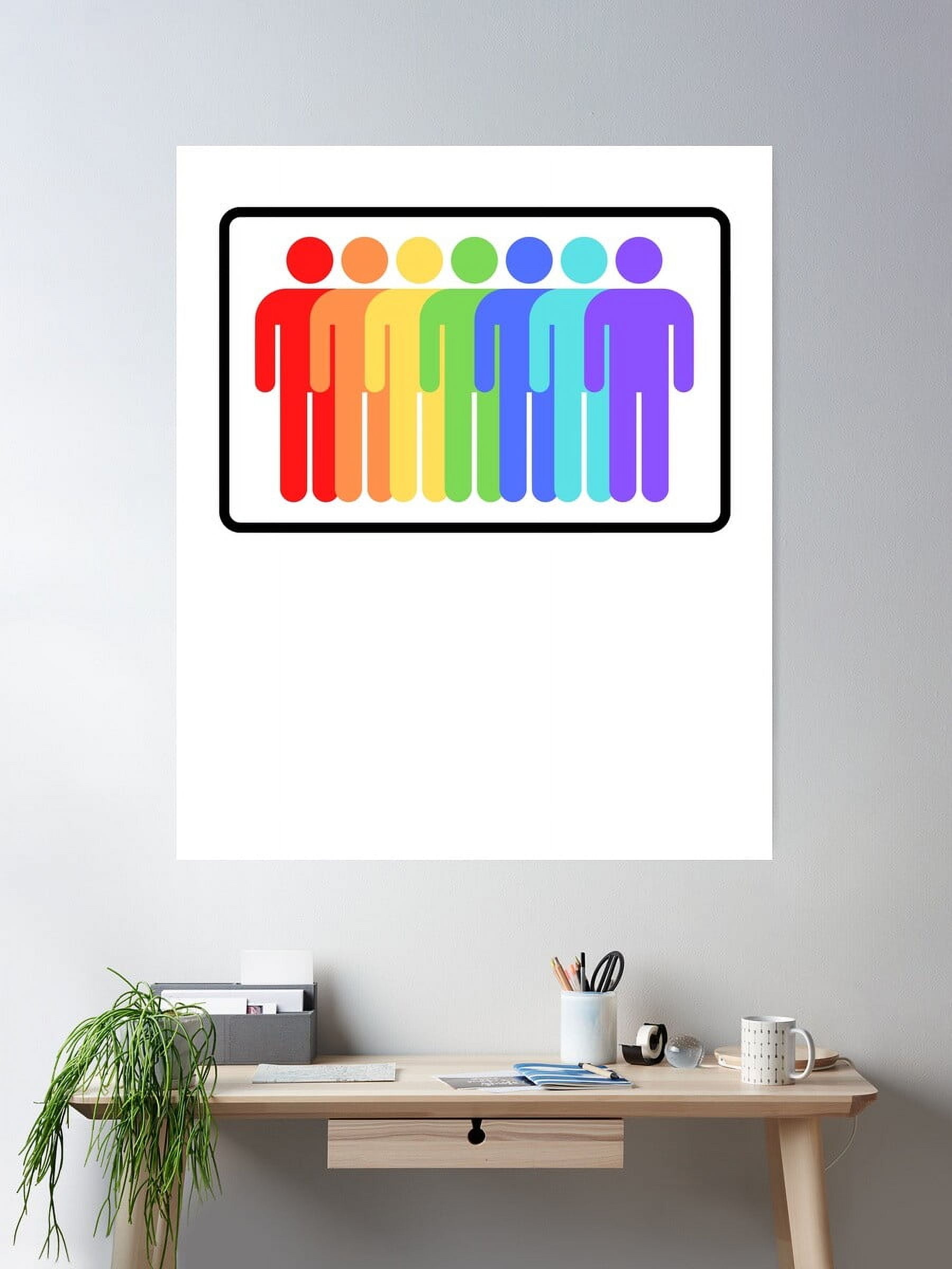 Kna Prints - Rainbow Mens Room Sign Poster, UNFRAMED-24x36 - Walmart.com
