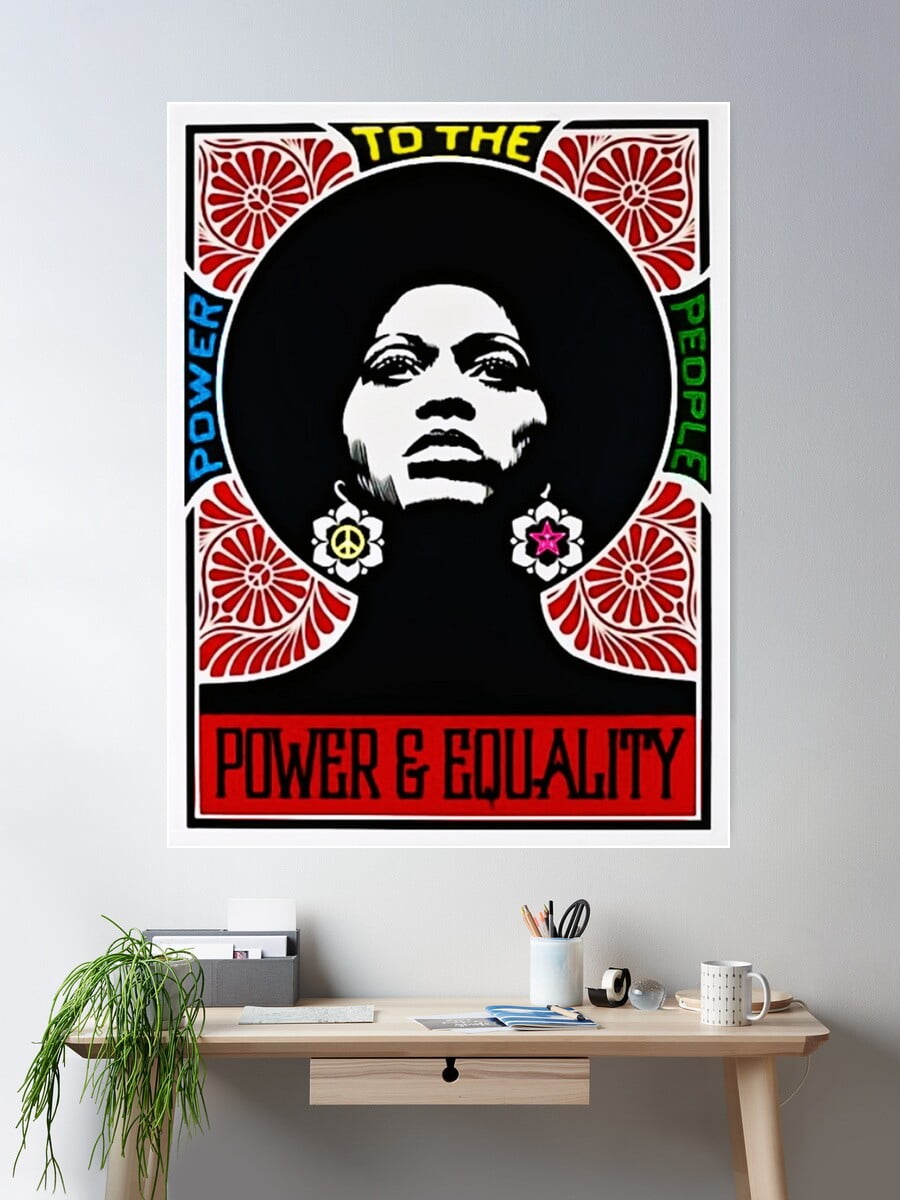 Kna Prints - Rainbow Motif - Angela Davis - Power & Equality - Power To ...