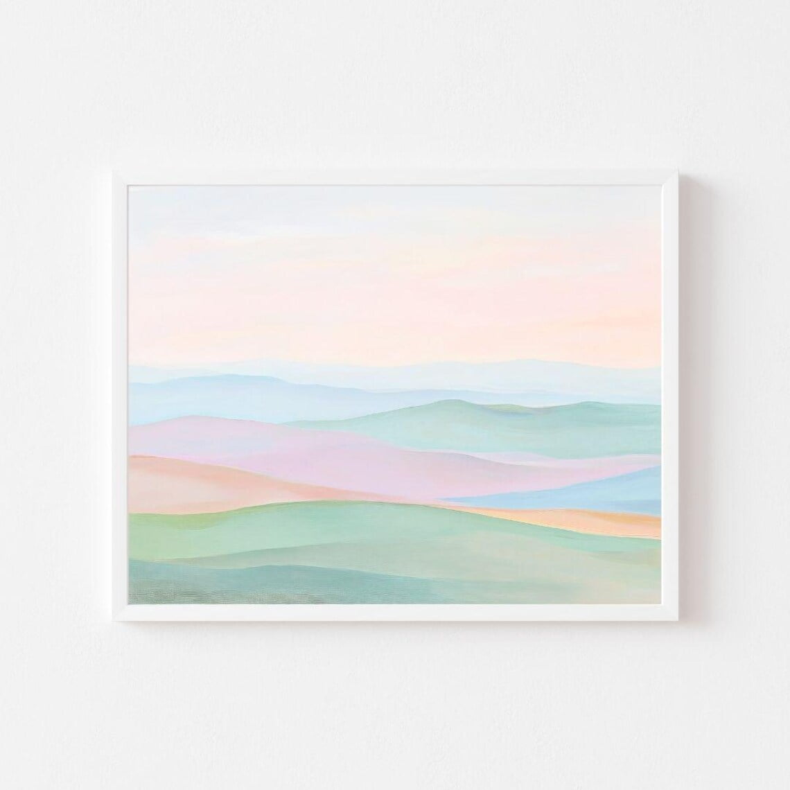 Kna Prints - Rainbow Rolling Hills Landscape Painting Colorful Pastel ...