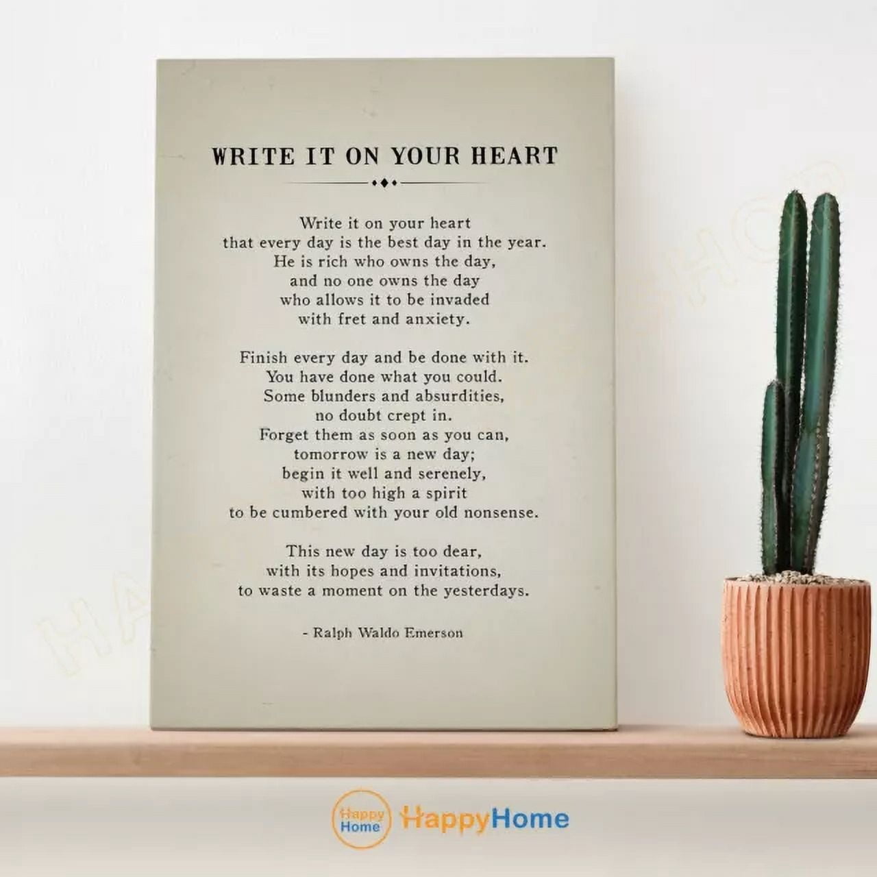 Kna Prints - Ralph Waldo Emerson Write It On Your Heart Wall Art Poem ...