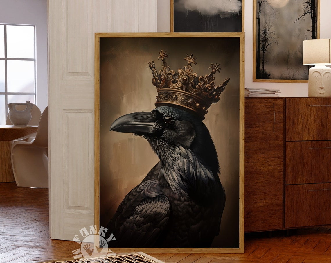 Kna Prints - Raven Wall Art Print, Gothic Decor, Dark Academia ...