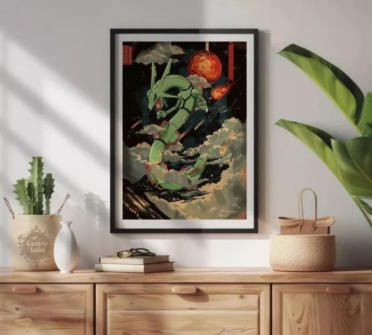Kna Prints - Rayquaza Pokemon Poster - Japanese Tapestry Style Sky ...