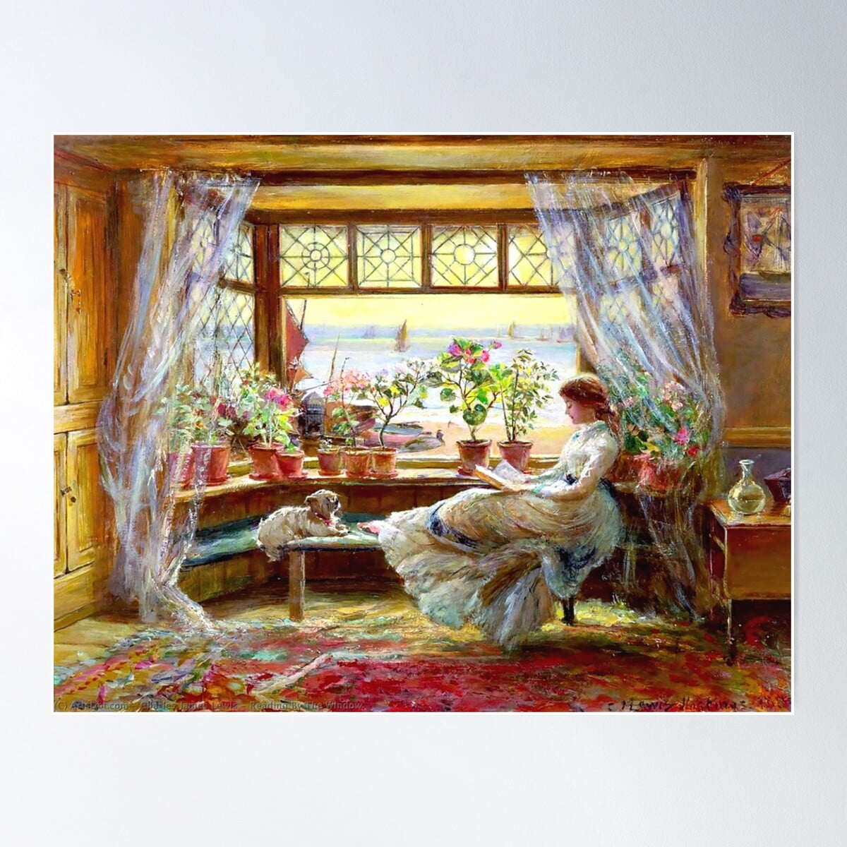 Kna Prints - Reading By The Window - Charles James Lewis Poster ...