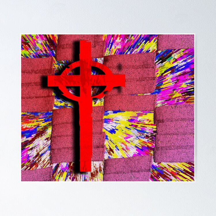 Kna Prints - Red Cross - Jesus Reak - Christian Aith Poster Wall Art ...