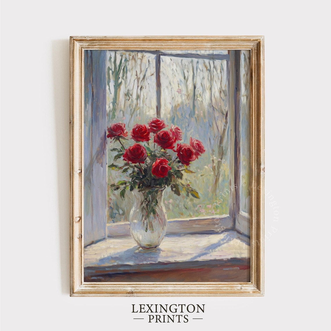 Kna Prints - Red Roses Art Print, Farmhouse Wall Art, Romantic Wall Art ...