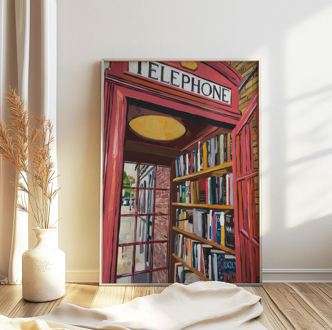 Kna Prints - Red Telephone Box Poster, London Print, Book Prints, Book ...