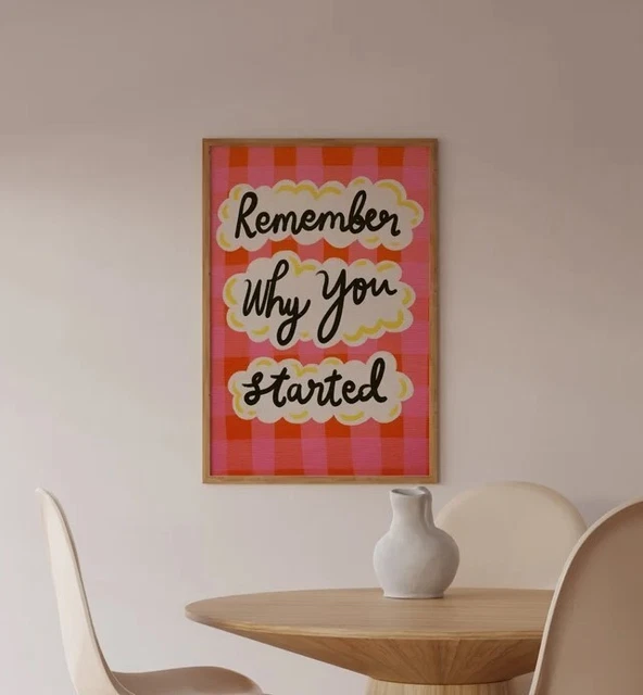 Kna Prints - Remember Why You Started Poster | Motivational Quotes ...