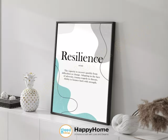 Kna Prints - Resilience Definition Wall Art Motivational Quote Home Art ...