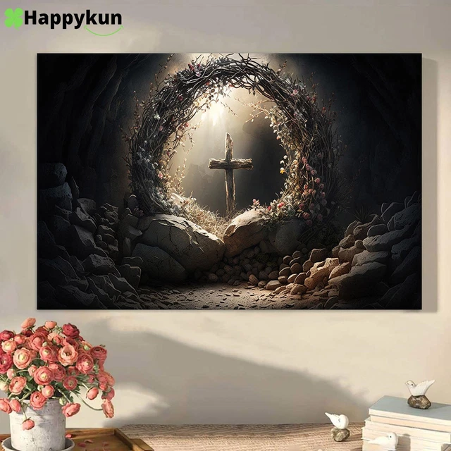 Kna Prints - Resurrection Light Empty Tomb With Crucifix Dawn Pictures ...