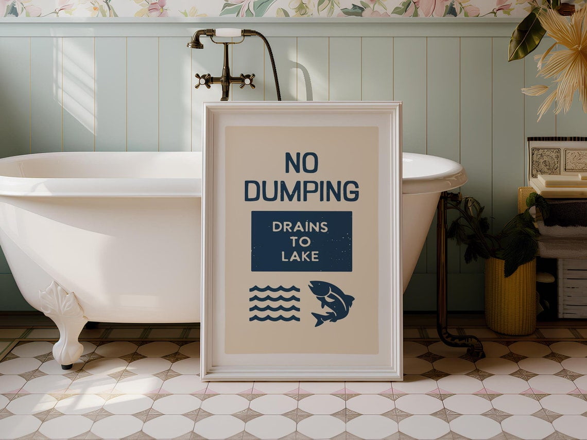 Kna Prints - Retro Bathroom Joke Print Funny Bathroom Art Nature ...