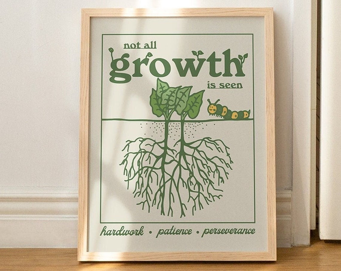 Kna Prints - Retro Botanical Print, Aesthetic Motivational Quote ...