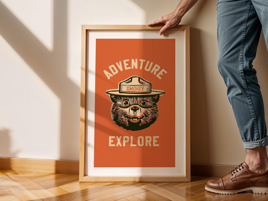 Kna Prints - Retro Camp Print Camping Gift For Friend Nature Art ...