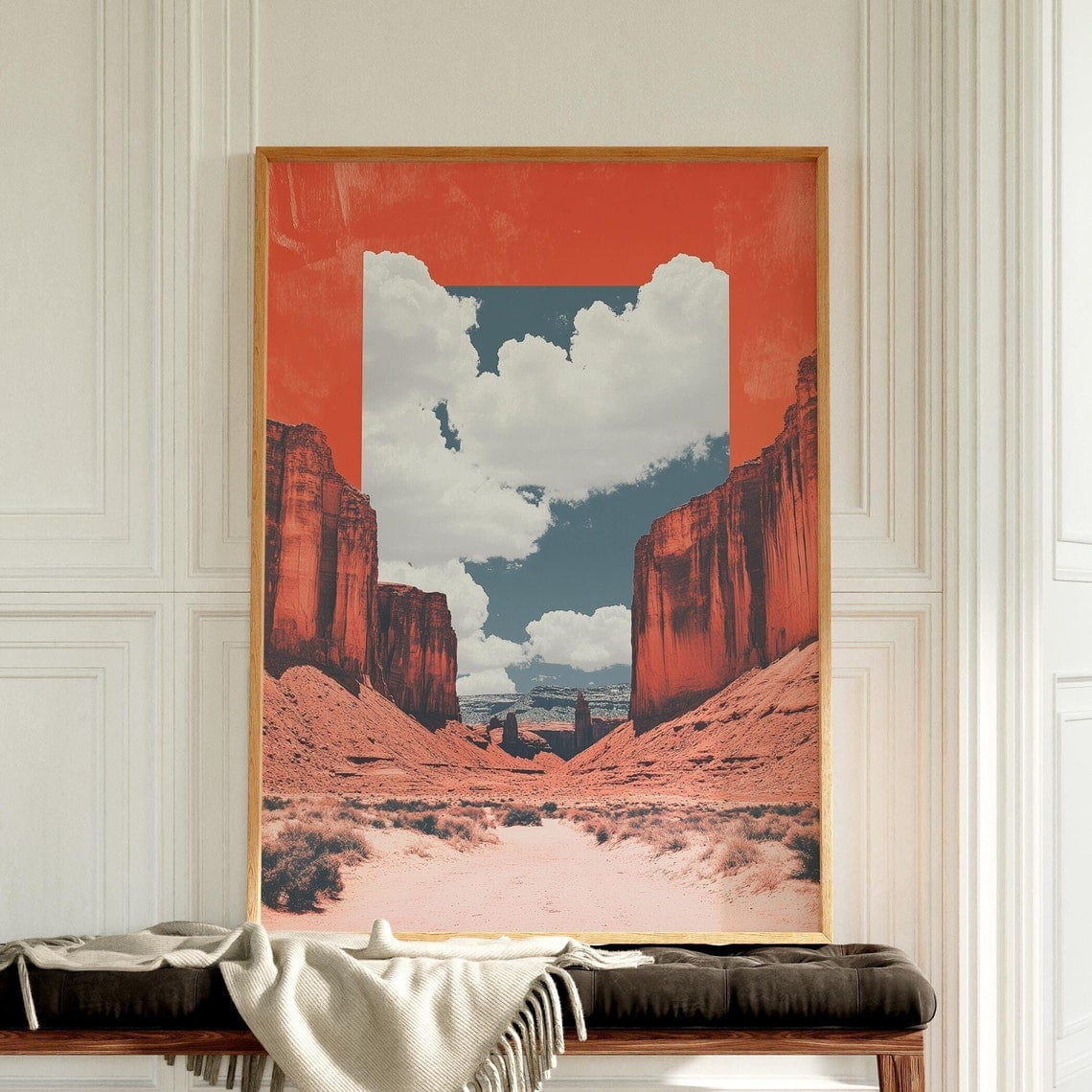 Kna Prints - Retro Canyon Print, Southwestern Abstract Landscape Art ...