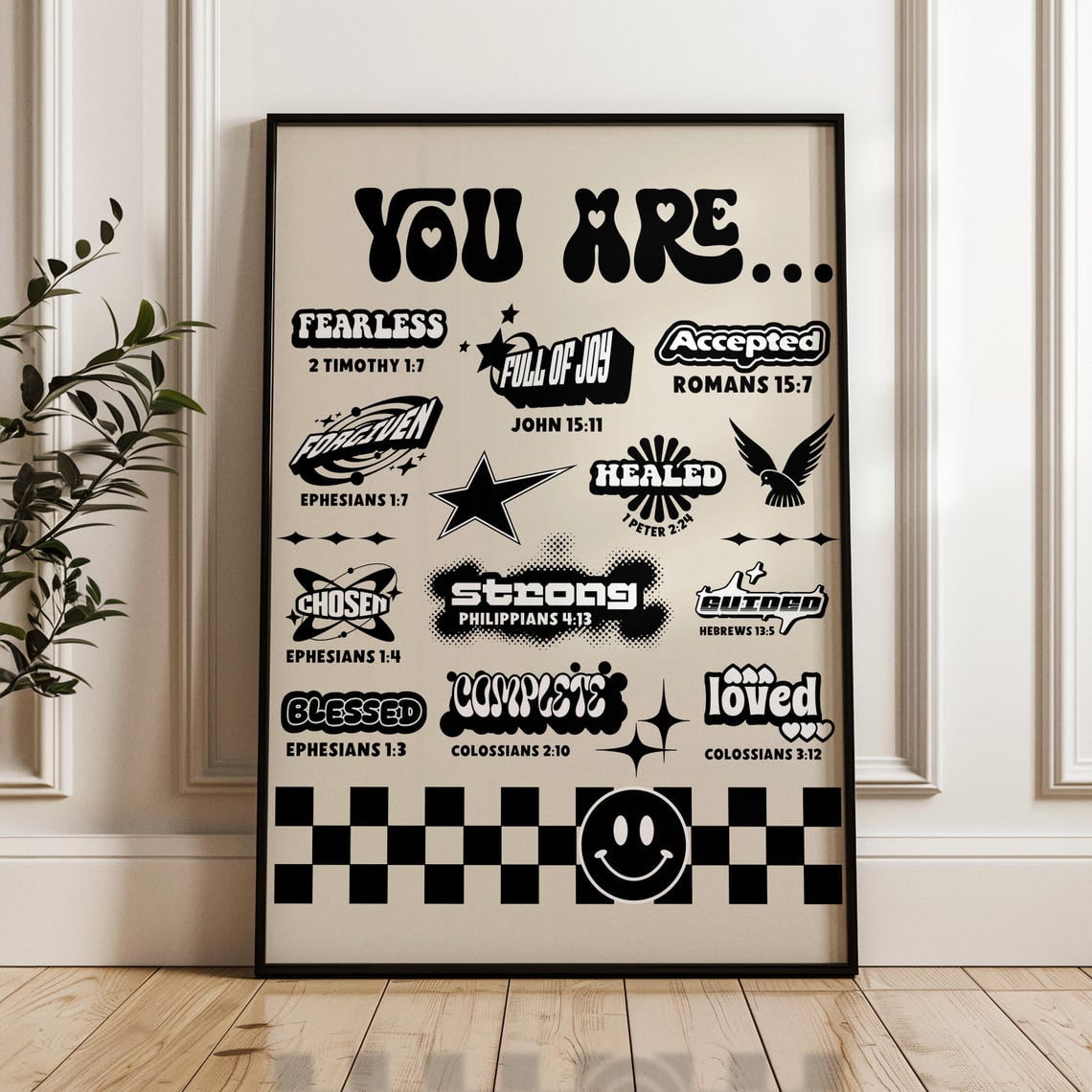 Kna Prints - Retro Christian Print Jesus Typography Poster Trendy ...