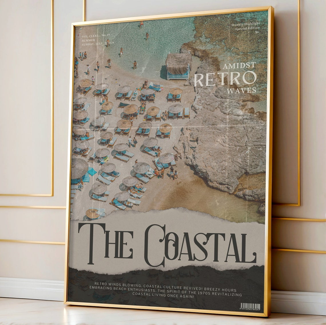Kna Prints - Retro Coastal Art Beach Magazine Cover Wall Art, Beachy ...