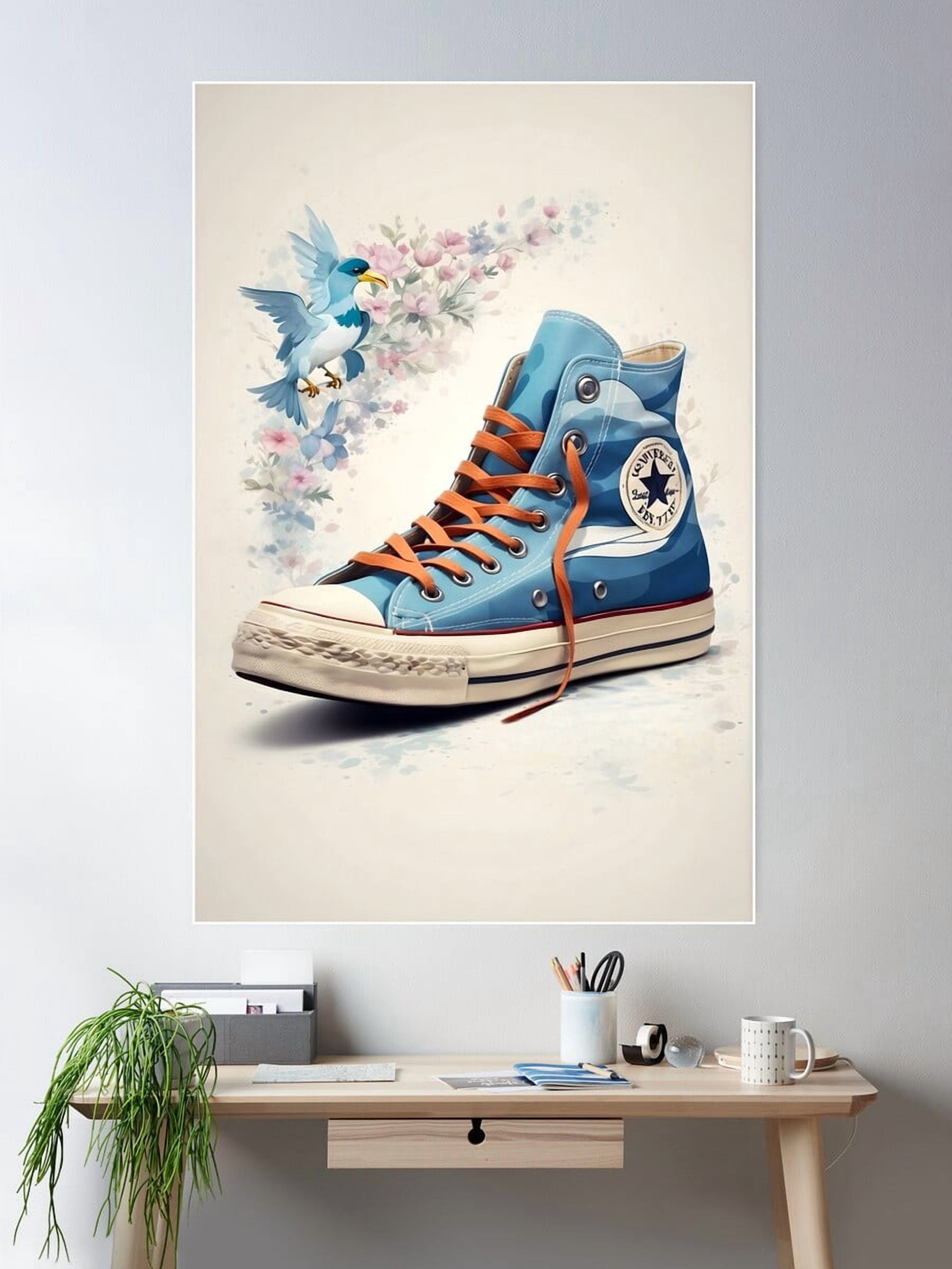 Kna Prints - Retro Converse Sneakers Illustration: Vintage Kicks Art ...