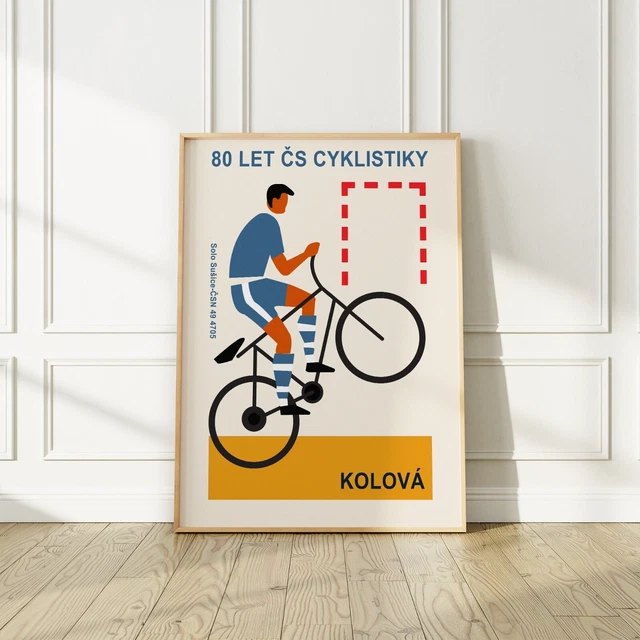 Kna Prints - Retro Czech Republic "Cyklistiky" Matchbox Design Art ...