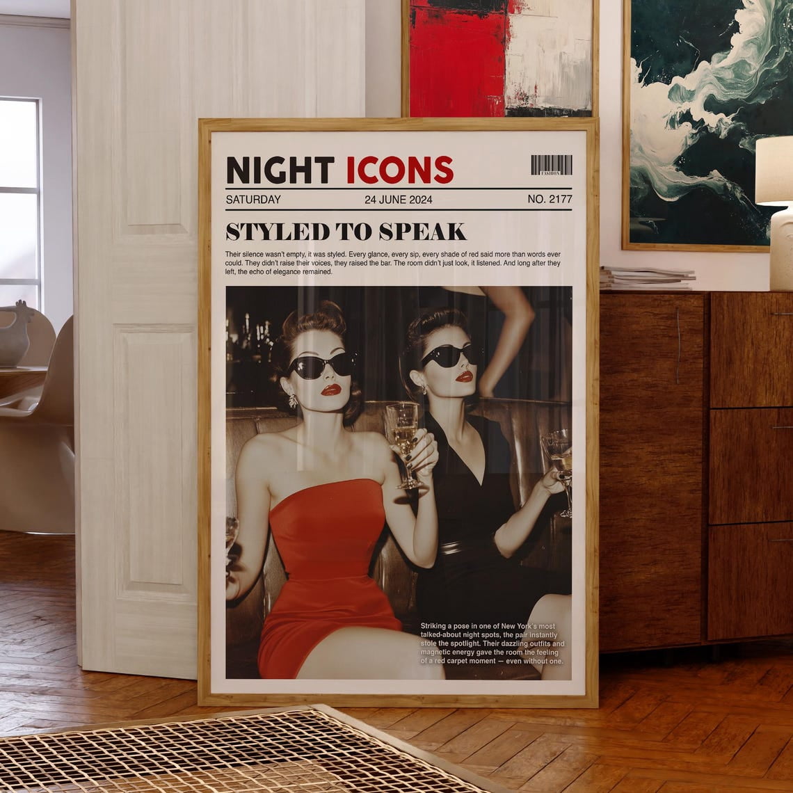 Kna Prints - Retro Fashion Art Magazine Headline Poster, Trendy ...