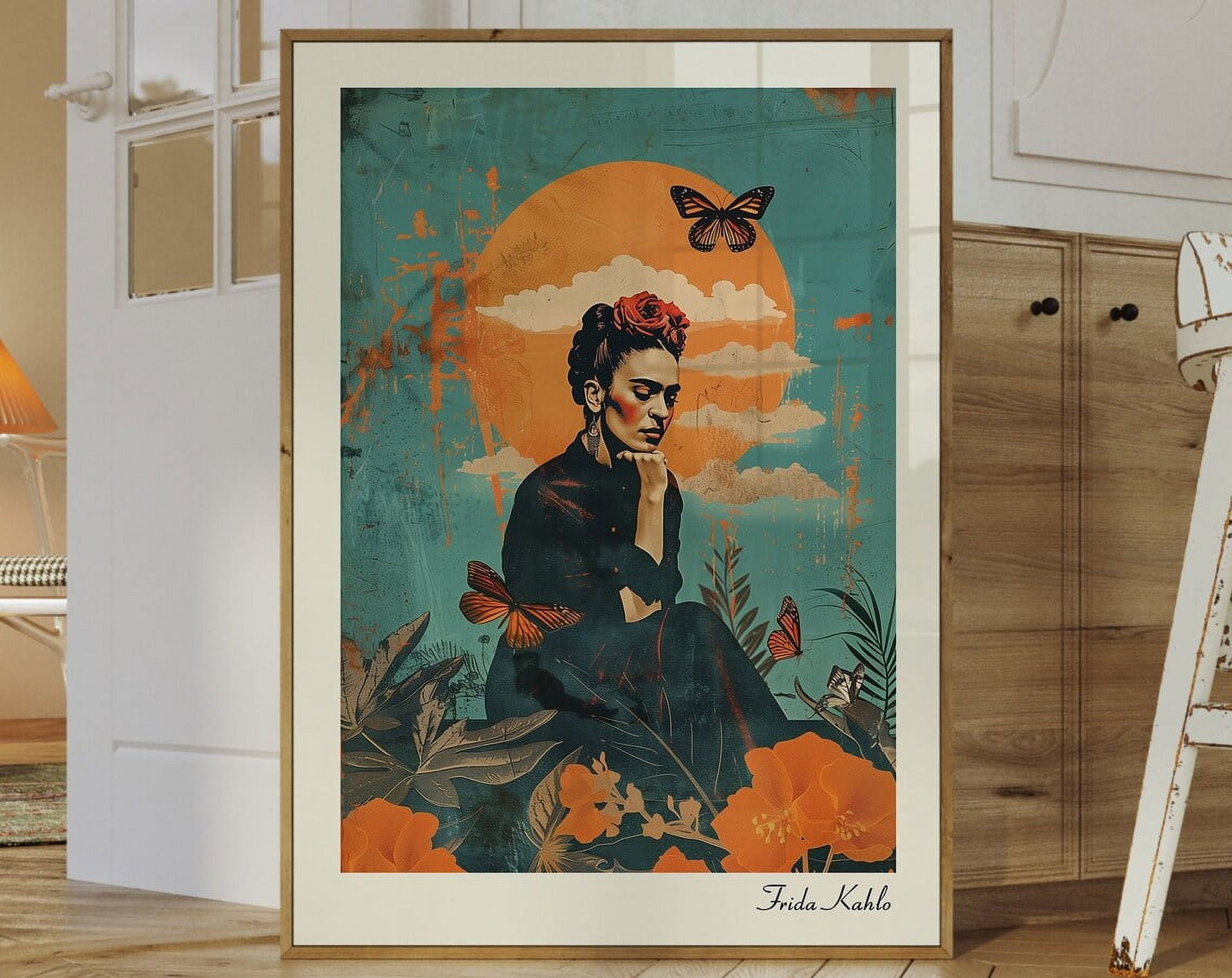Kna Prints - Retro Frida Kahlo Poster, Mexican Art, Frida Kahlo Girl ...