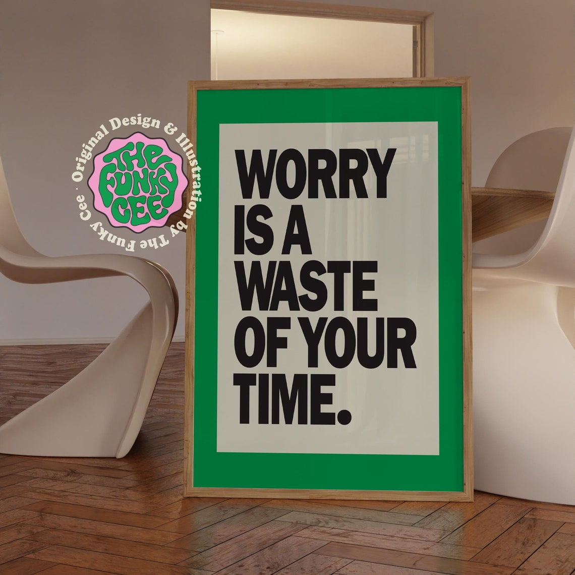 Kna Prints - Retro Green Inspirational Quote Trendy Art Retro Wall Art ...