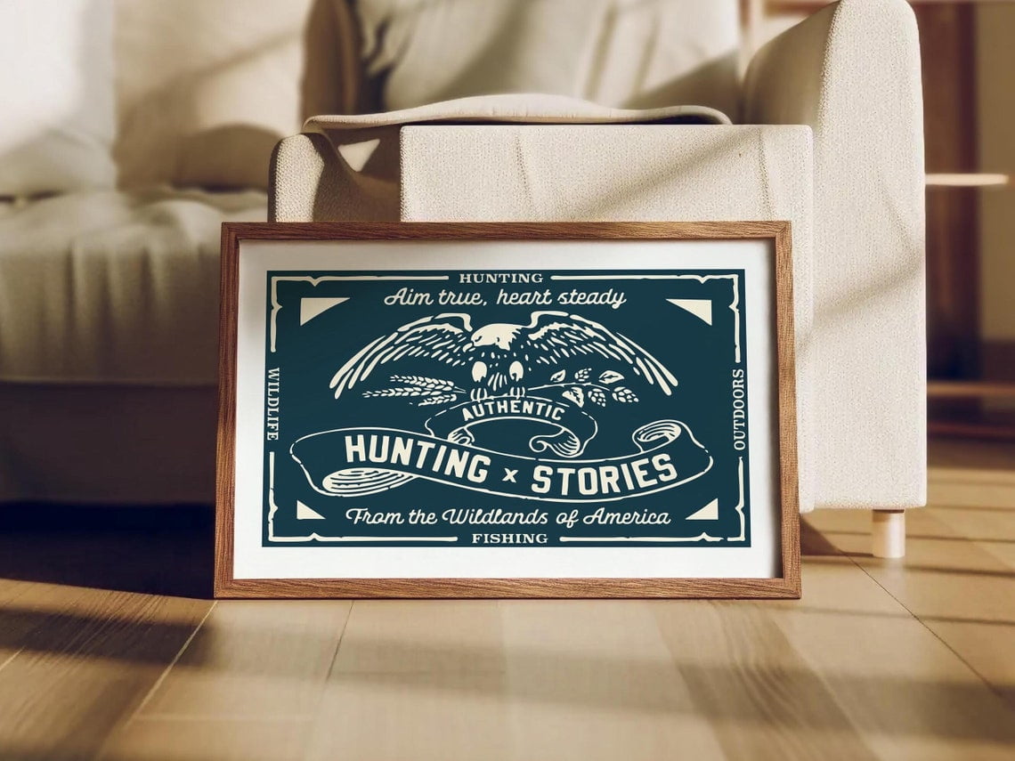 Kna Prints - Retro Hunting Stories Print Gift For Hunter Art Poster Old ...