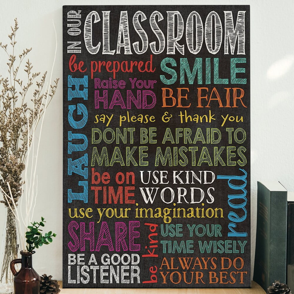 Kna Prints - Retro In Our Classroom Poster, Retro Classroom Poster ...