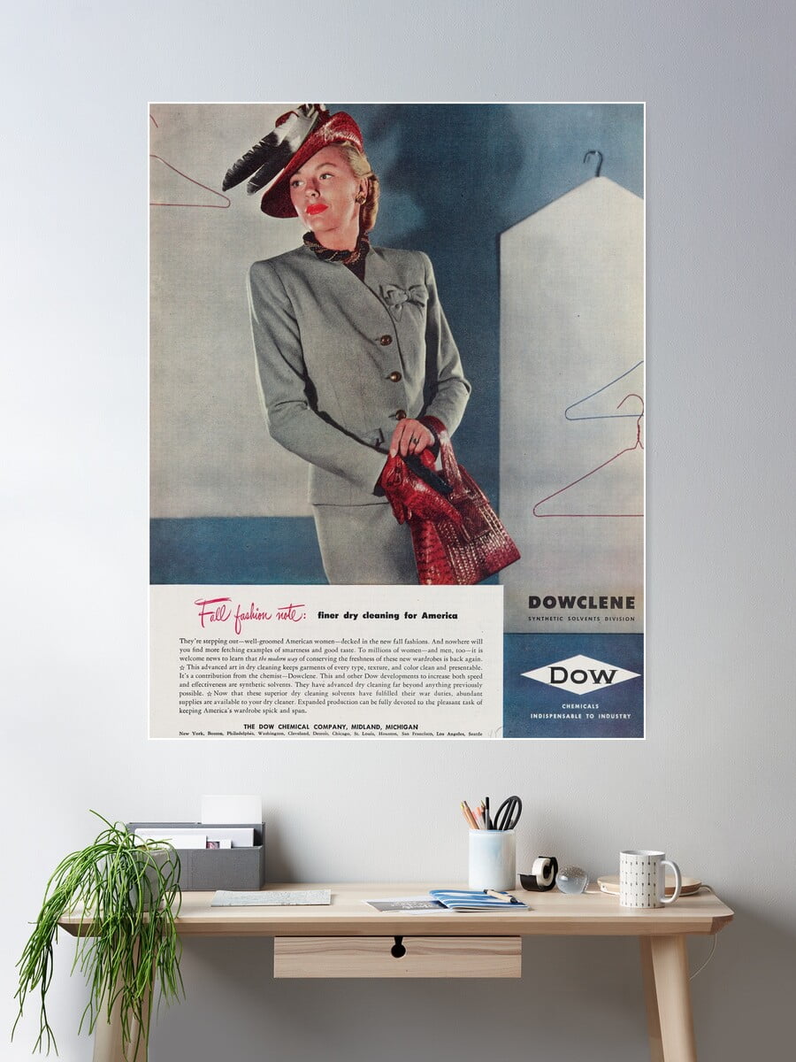 Kna Prints - Retro Poster Vintage Fashion Ã‚Â‚¬Â€Œ Dow Dry Cleaning ...
