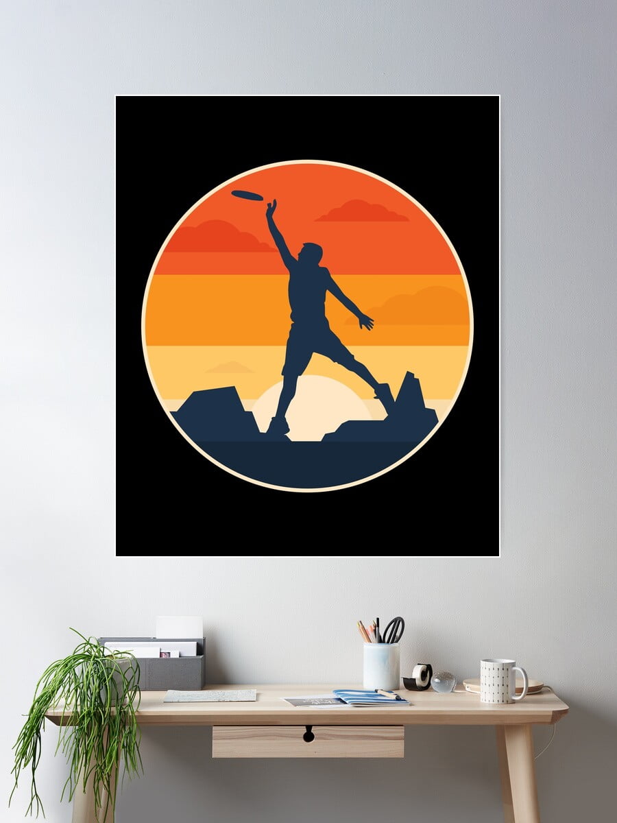 Kna Prints - Retro Ultimate Frisbee - Vintage Flying Disc Player Poster ...