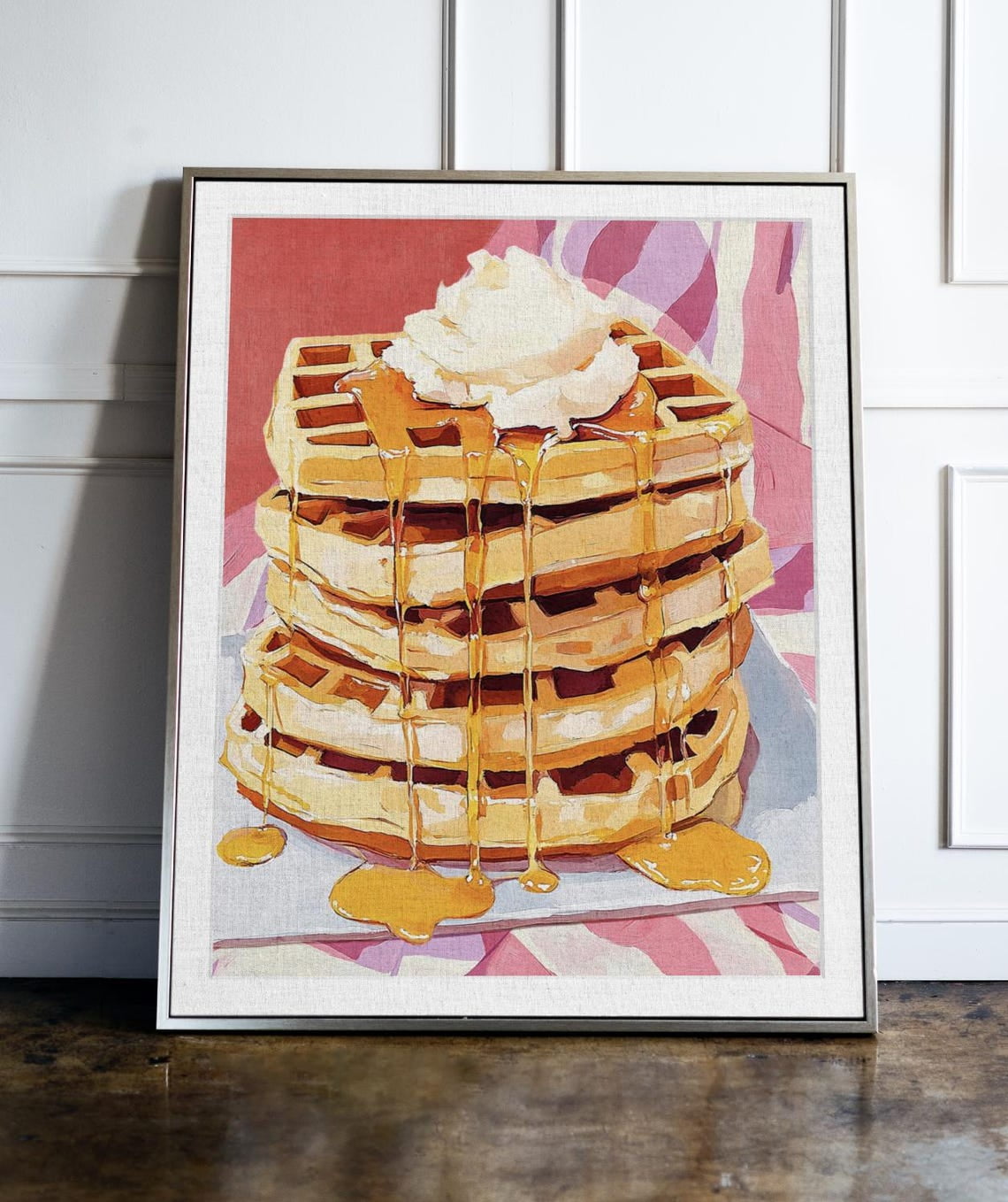 Kna Prints - Retro Waffles Art Print: Trendy Kitchen Poster For Foodie ...