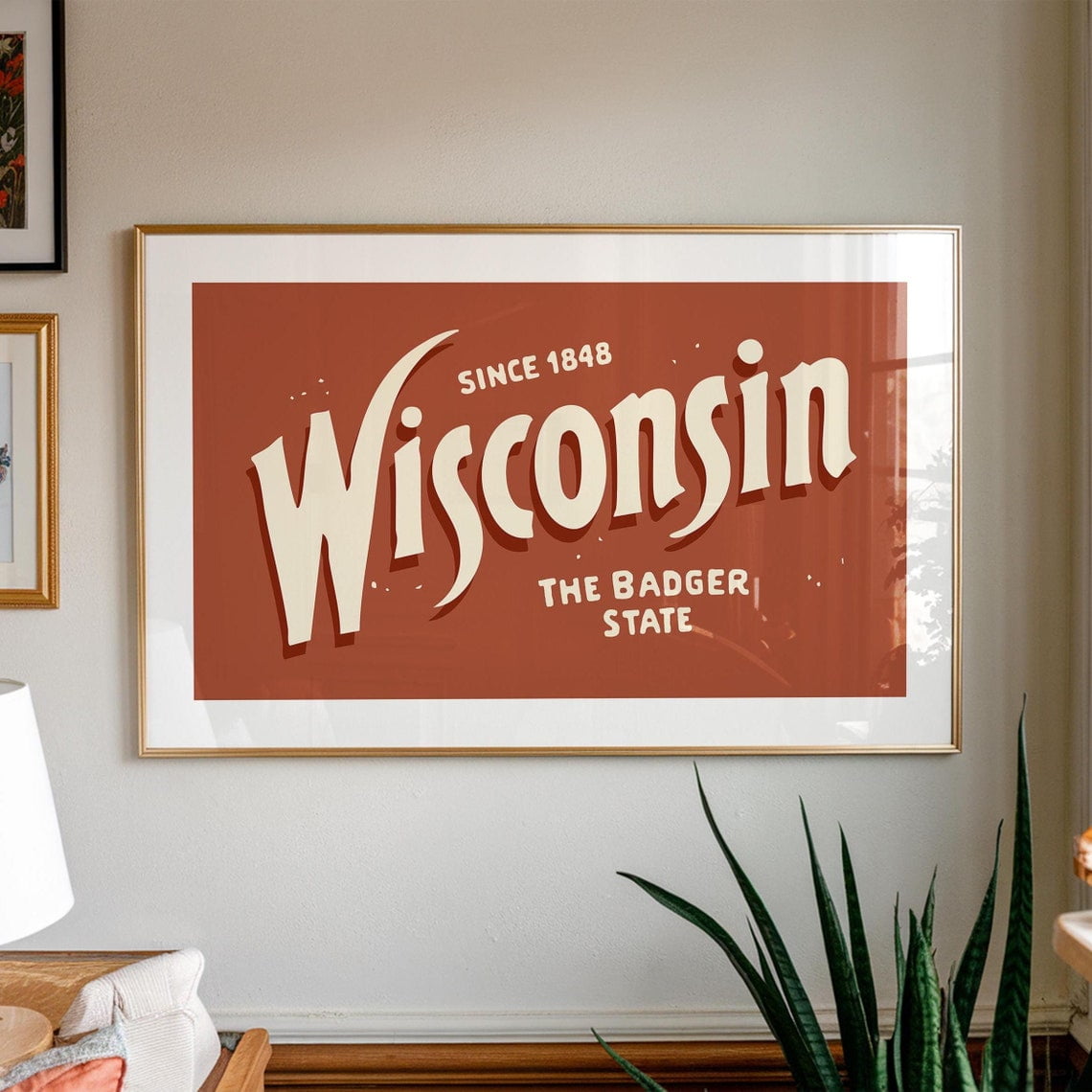 Kna Prints - Retro Wisconsin Art Print Badger State Poster Wisconsin ...