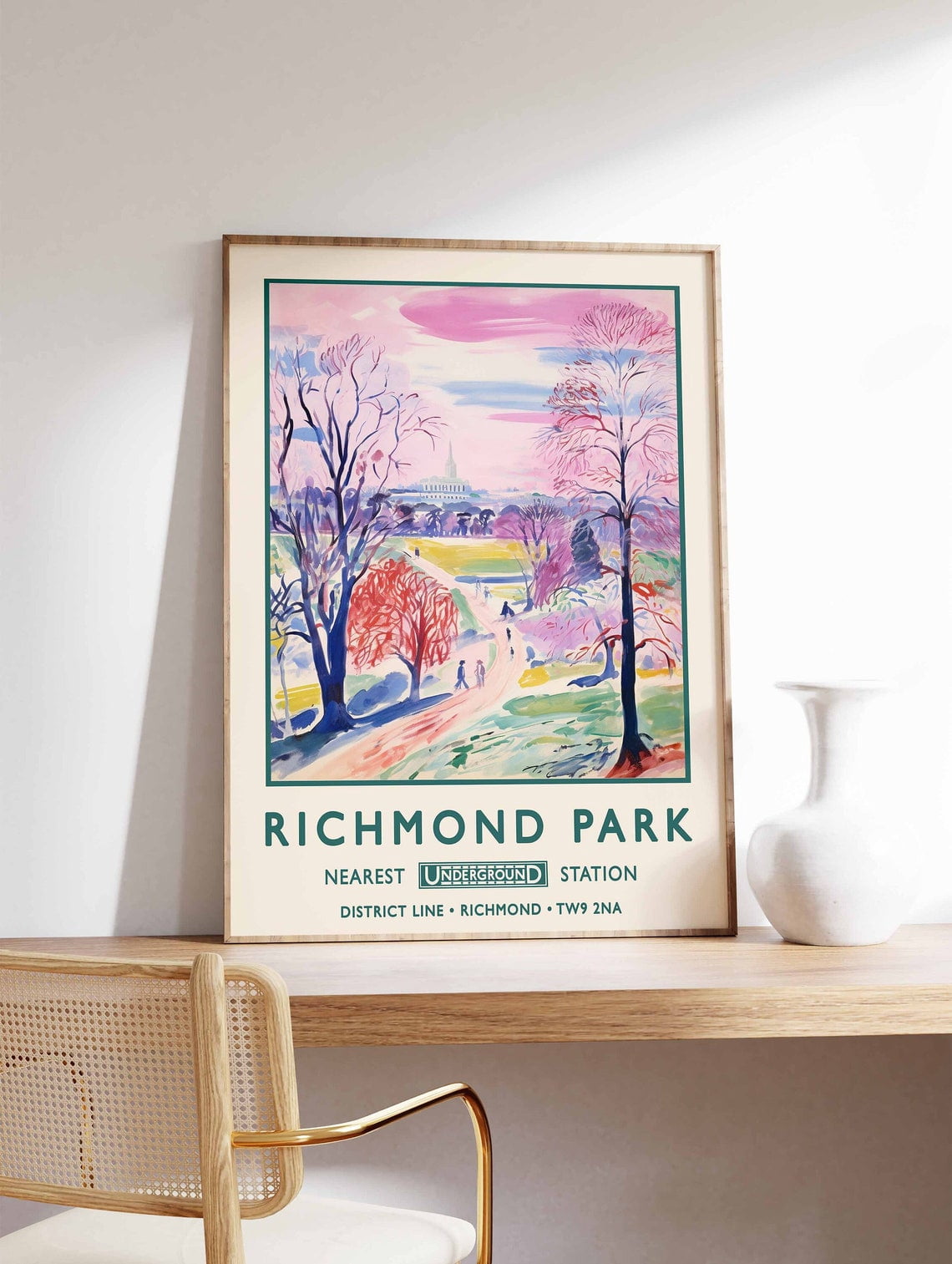 Kna Prints - Richmond Park Print, London Print, Park , Vintage Wall Art ...